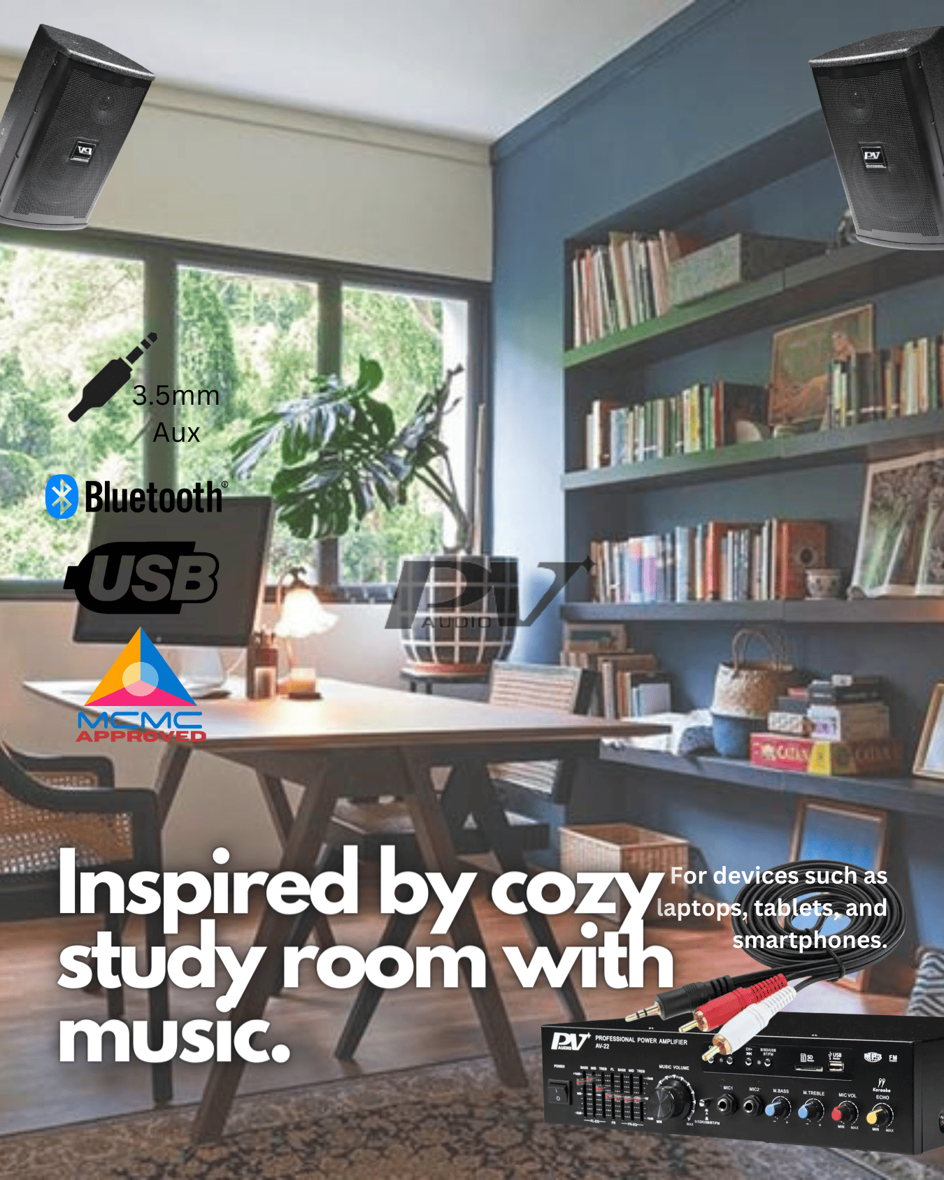 PV Audio Sound System for Music in Small – Medium Study Room – Radiotronic